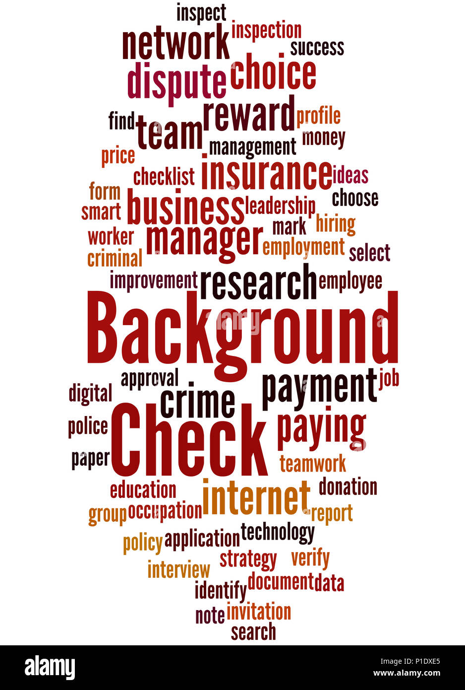 Background check, word cloud concept on white background Stock Photo ...