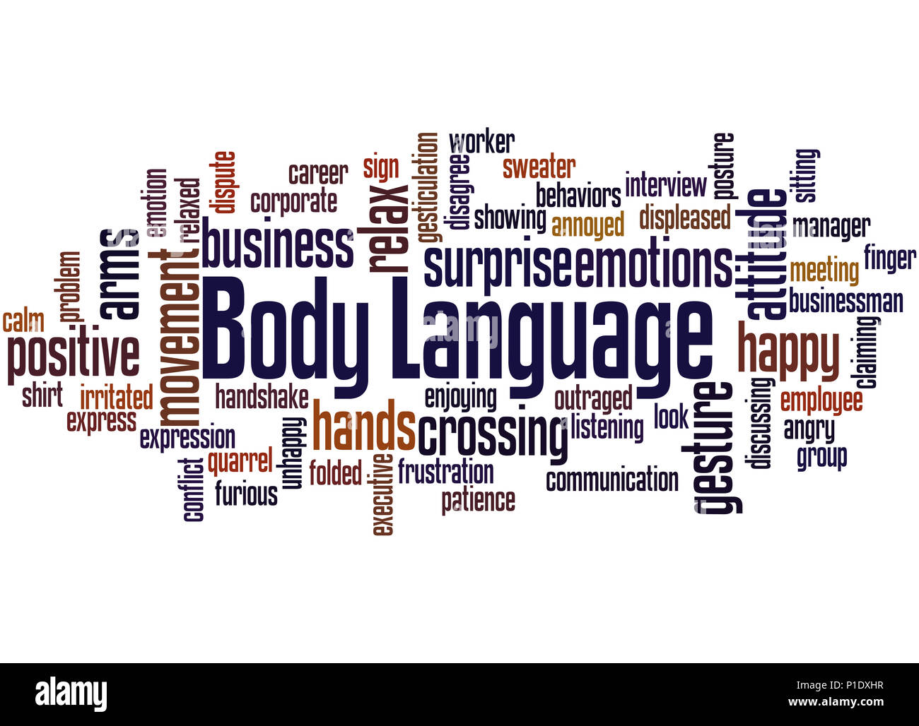 Body Language, word cloud concept on white background Stock Photo - Alamy