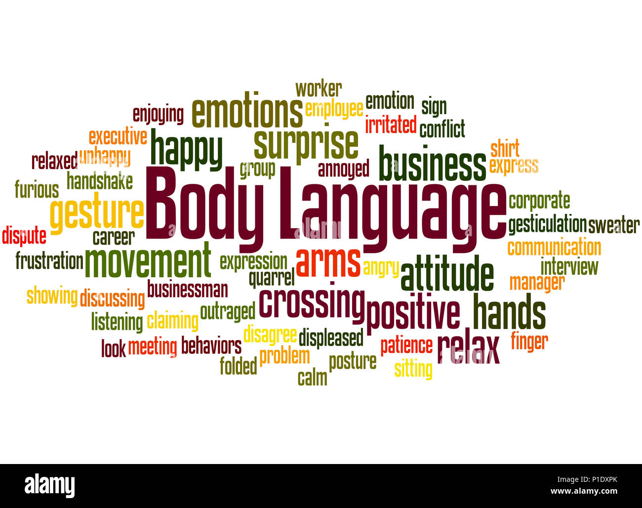 Body Language, word cloud concept on white background Stock Photo - Alamy