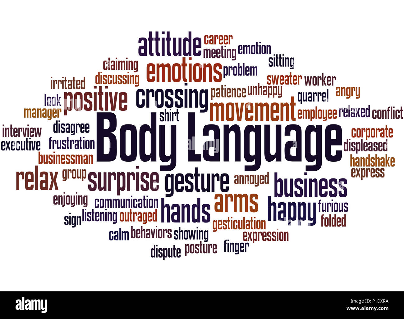 Body Language, word cloud concept on white background Stock Photo - Alamy