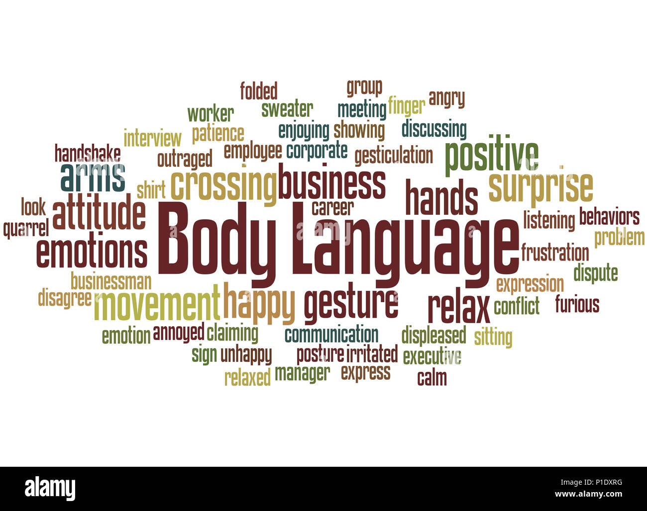 Body Language, word cloud concept on white background Stock Photo - Alamy