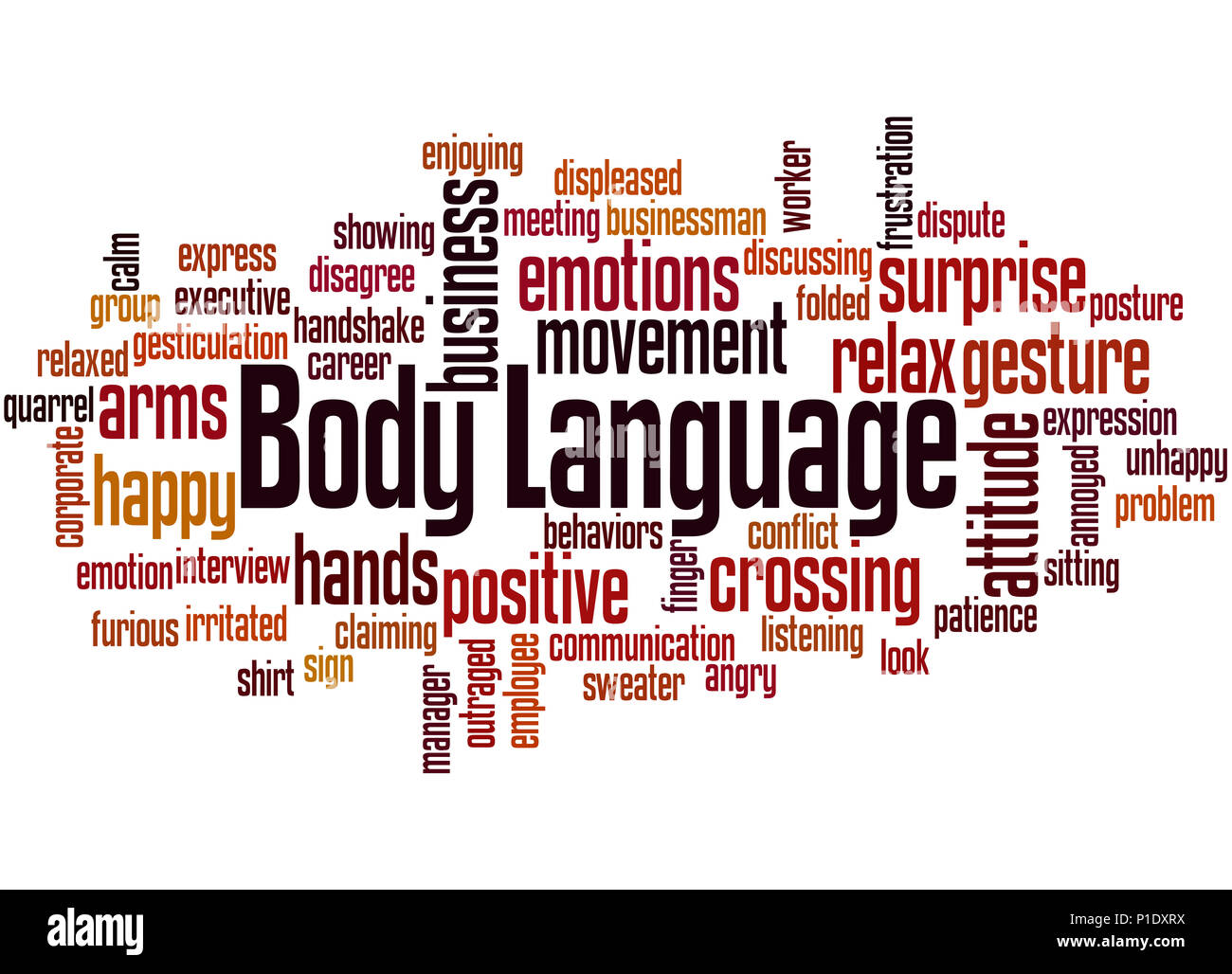 Body Language, word cloud concept on white background Stock Photo - Alamy