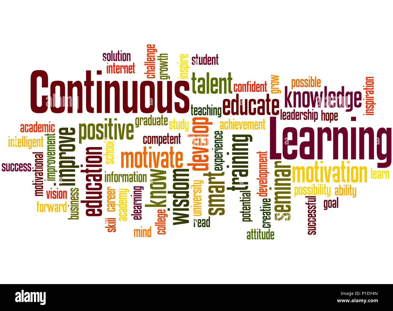 Continuous Learning, word cloud concept on white background Stock Photo ...