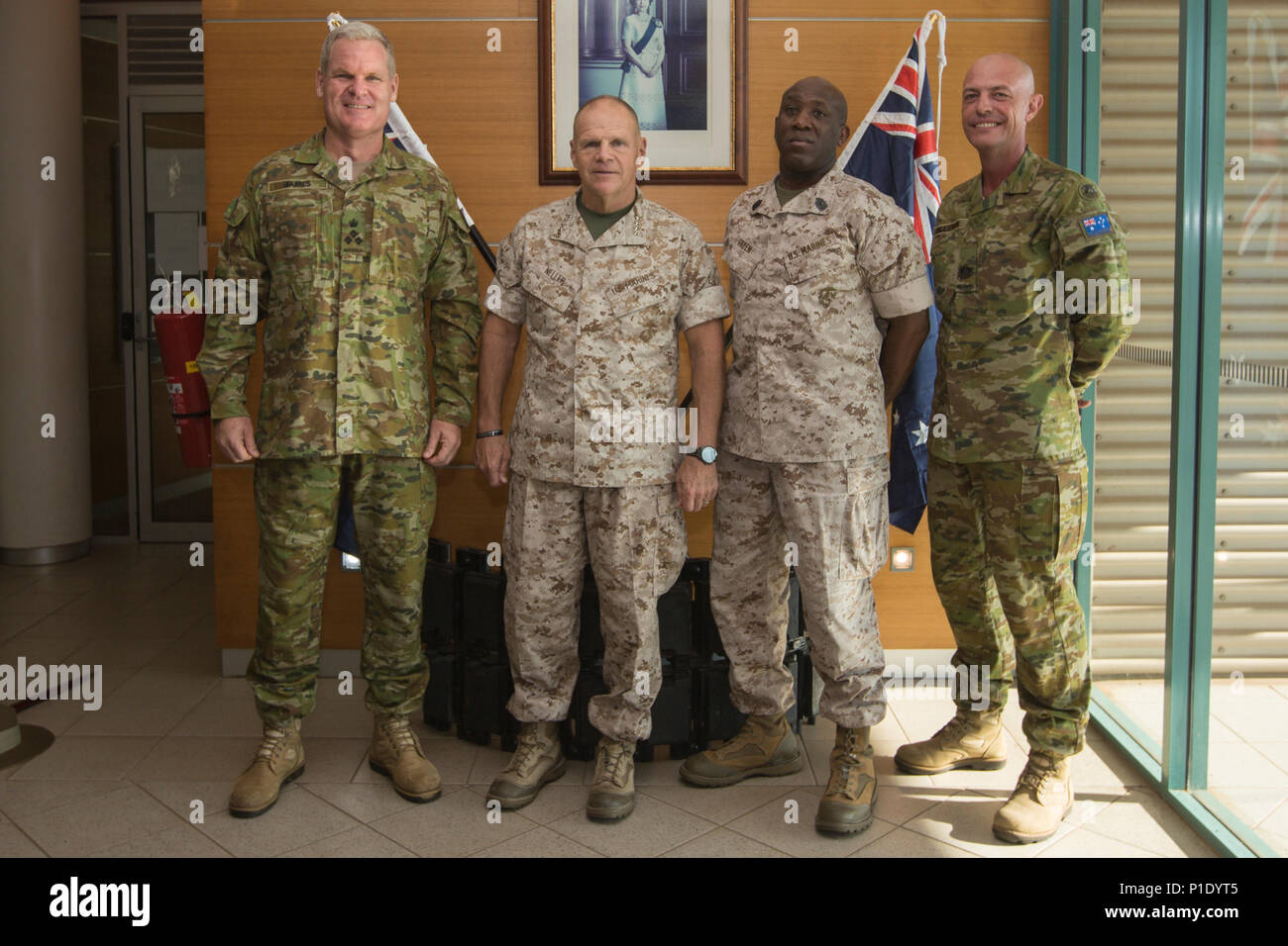 From left, Brig. Benjamin N. James, commander, 1st Brigade, Commandant ...