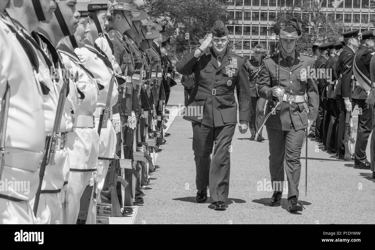 Commandant of the Marine Corps Gen. Robert B. Neller inspects troops ...