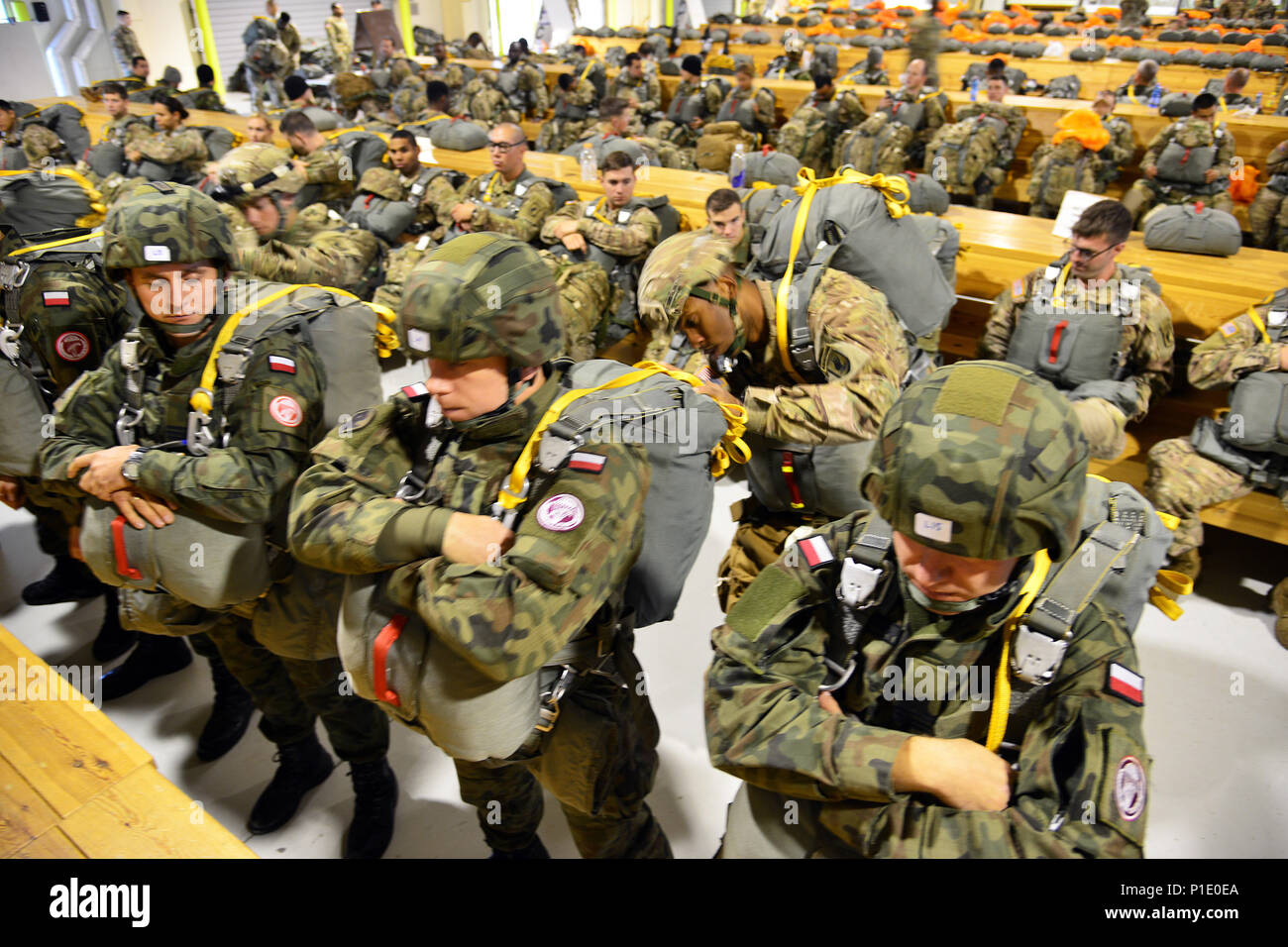 U.S. Army Staff Sgt. Alexis Forchiney, a jumpmaster assigned to the ...