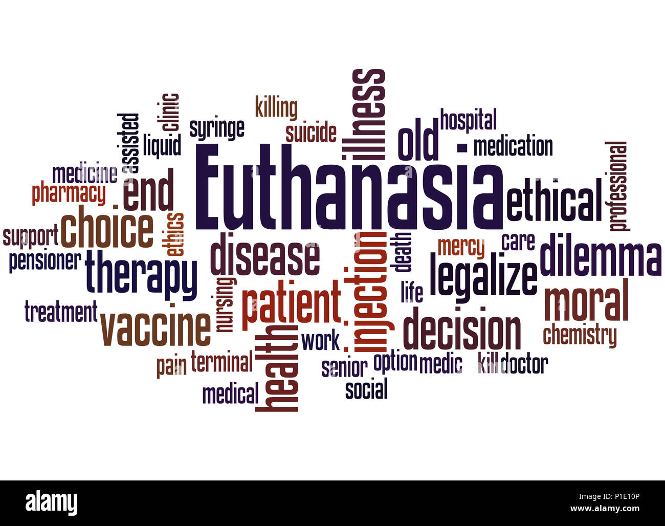 Euthanasia, word cloud concept on white background Stock Photo - Alamy