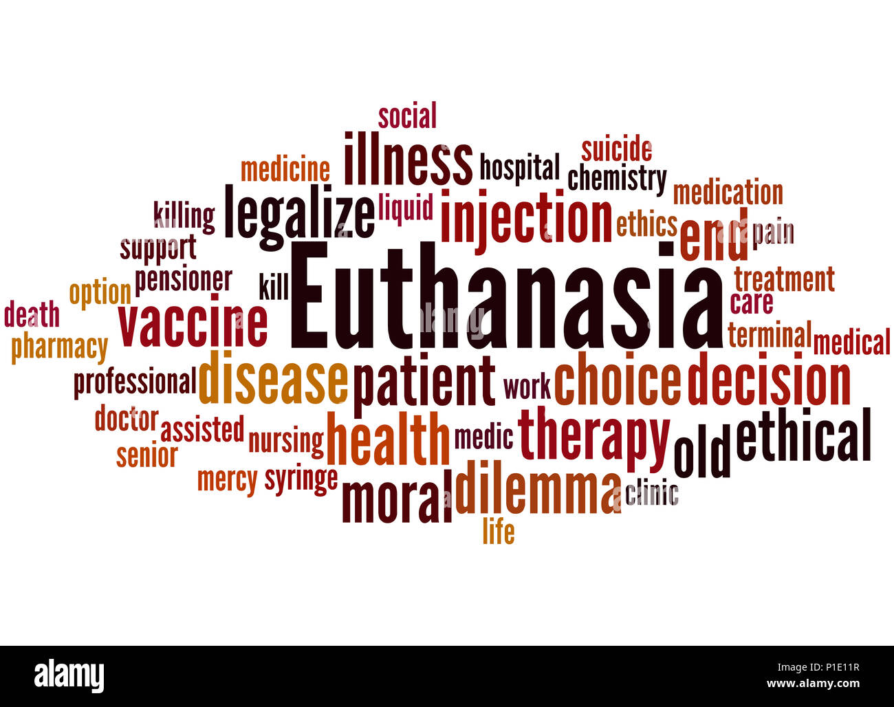 Euthanasia, word cloud concept on white background Stock Photo - Alamy