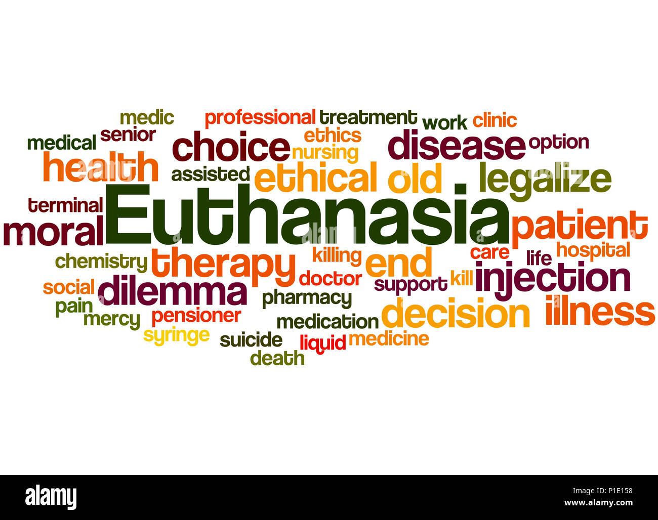 Euthanasia, word cloud concept on white background Stock Photo - Alamy