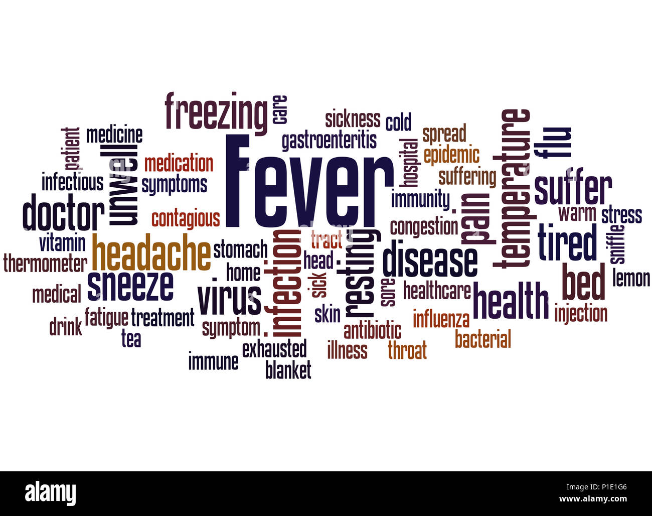 Fever, word cloud concept on white background Stock Photo - Alamy