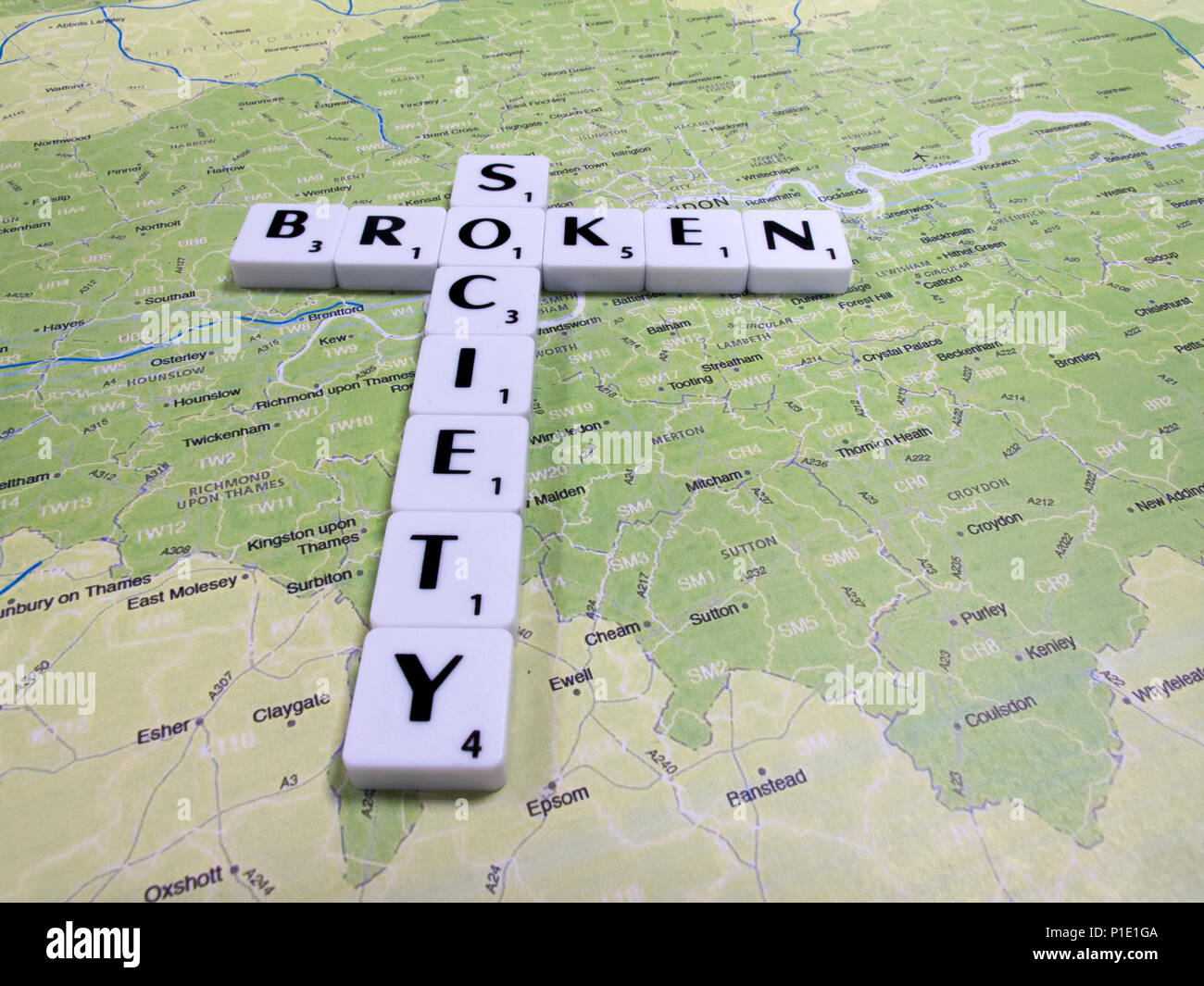 representation of broken society, a perceived or apparent general ...