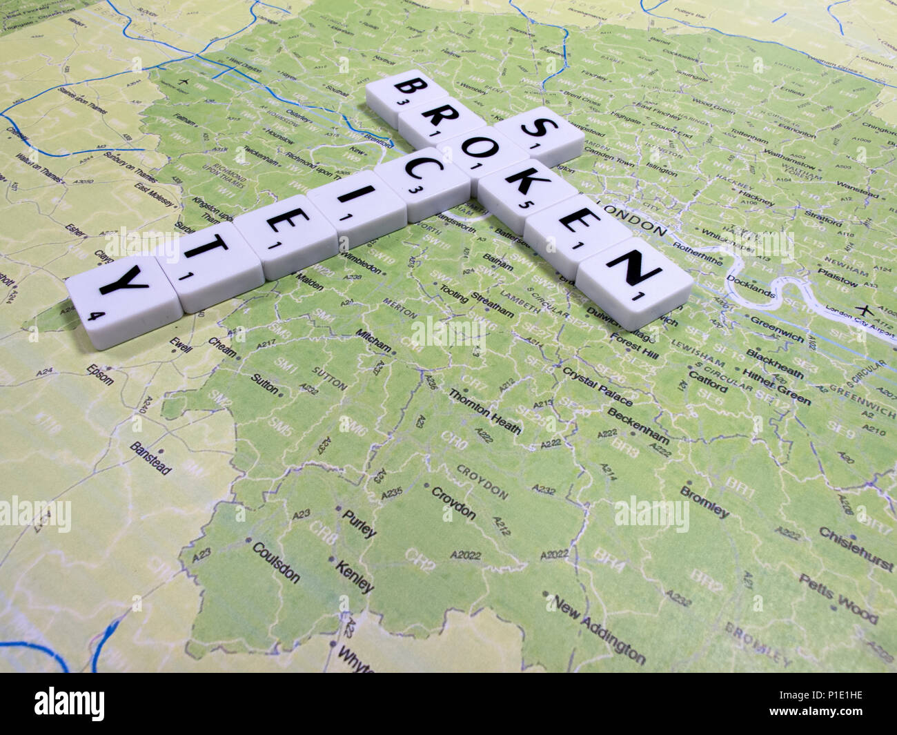 representation of broken society, a perceived or apparent general ...