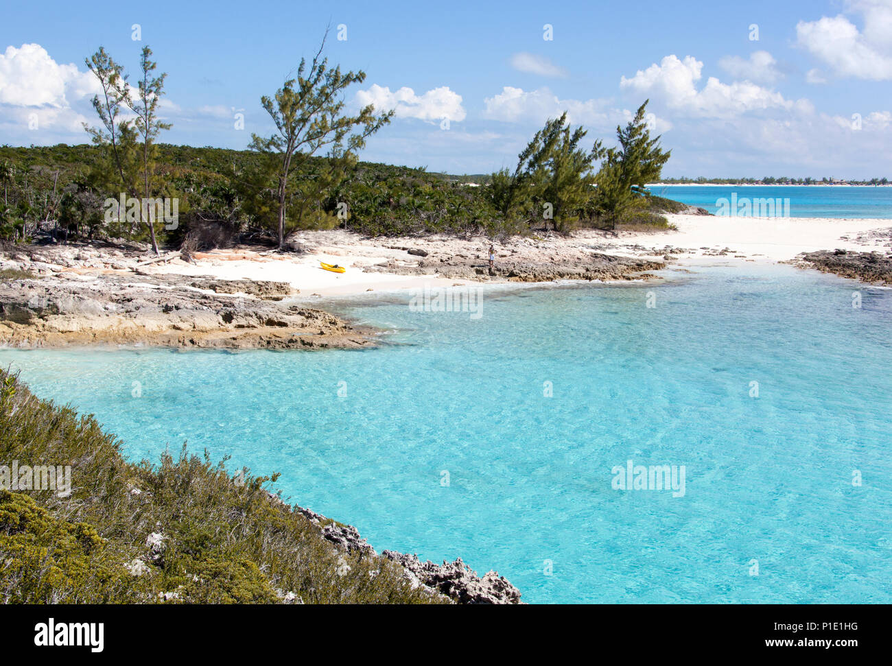 Crystal clear waters and rocky landscape on uninhabited island Half ...