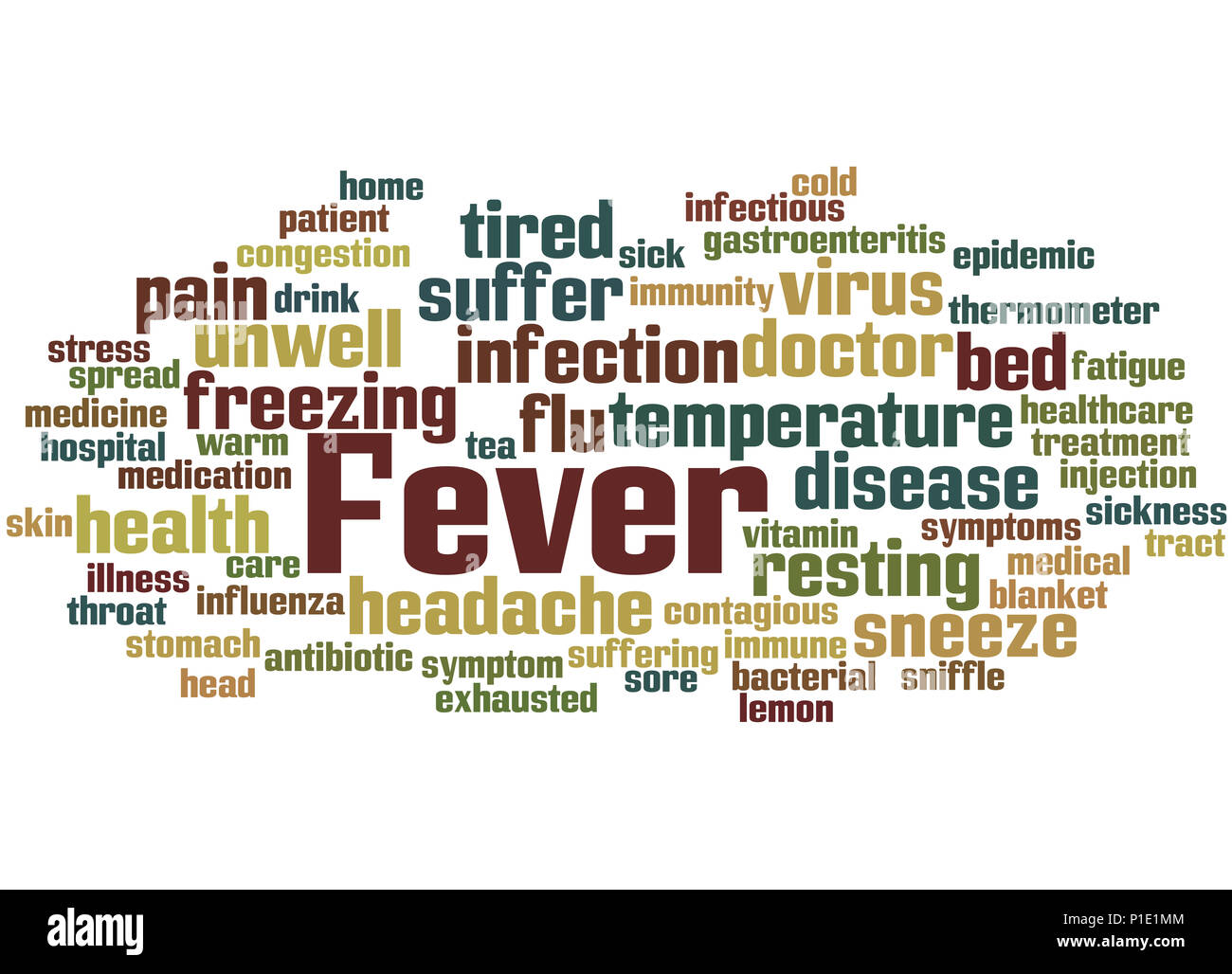 Fever, word cloud concept on white background Stock Photo - Alamy