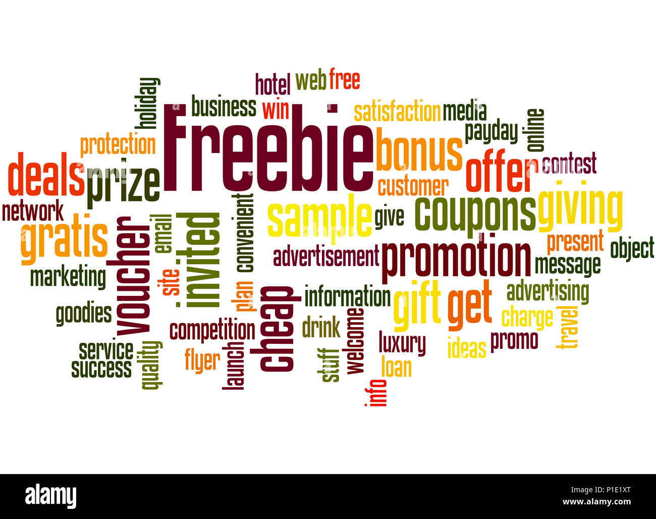 Freebie, word cloud concept on white background Stock Photo - Alamy