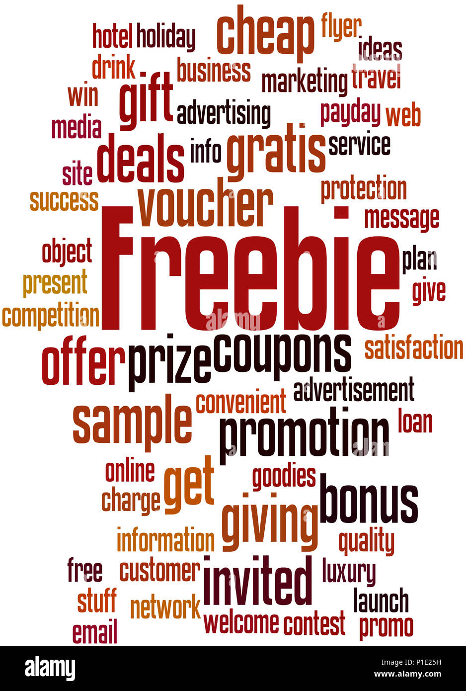 Freebie, word cloud concept on white background Stock Photo - Alamy