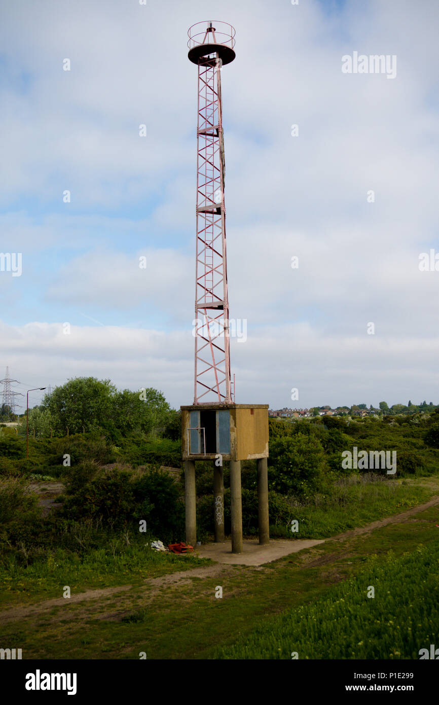 Derelict navigation tower on the Isle of Grain, Kent, UK Stock Photo ...