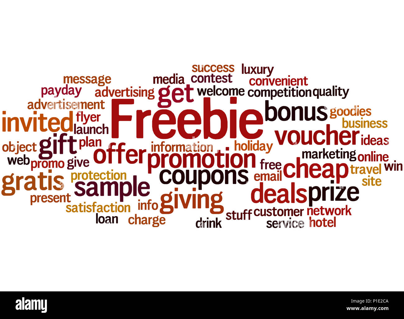 Freebie, word cloud concept on white background Stock Photo - Alamy