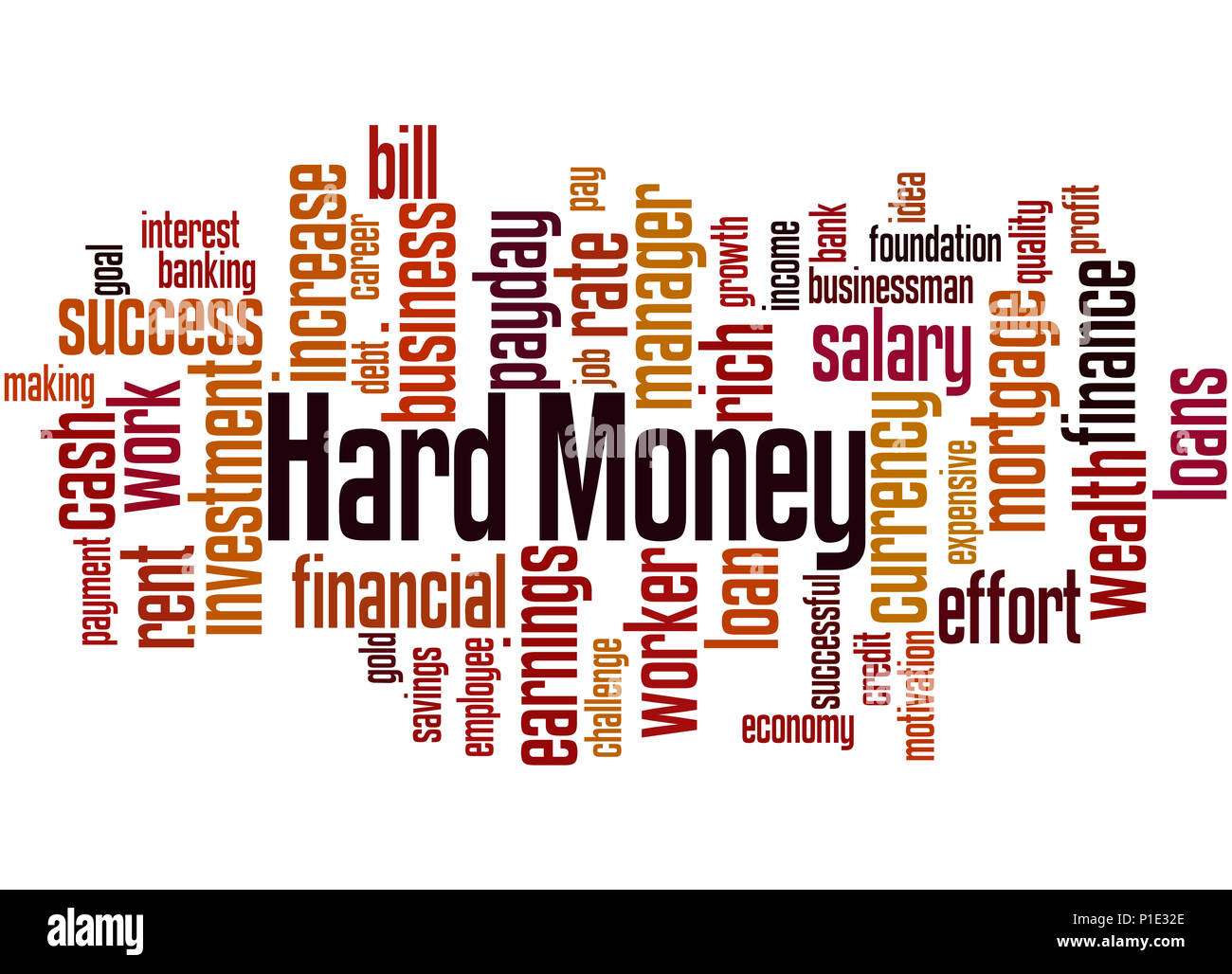 Hard Money, word cloud concept on white background Stock Photo - Alamy