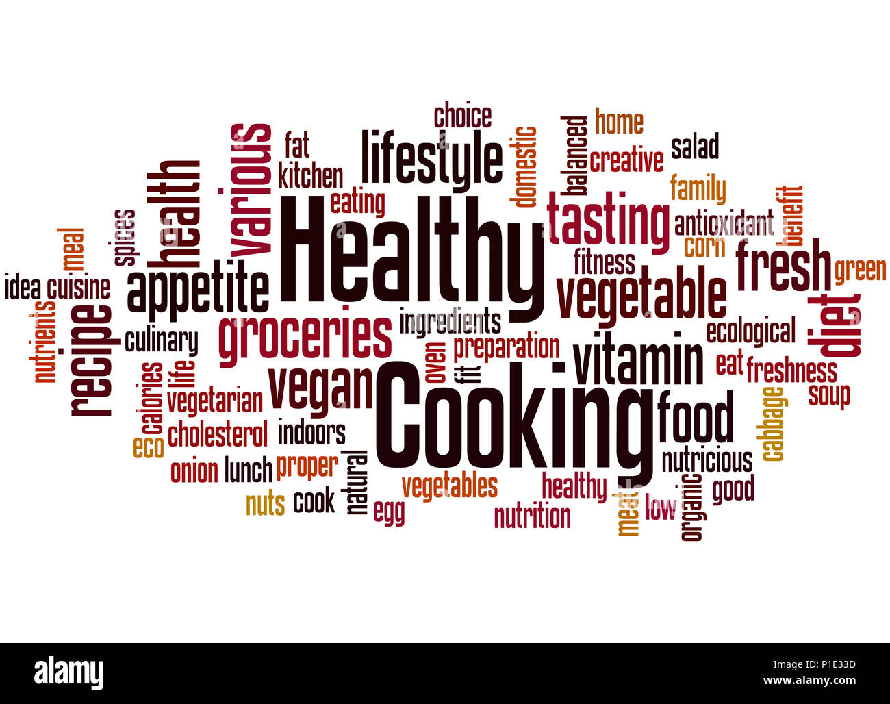 Healthy Cooking, word cloud concept on white background Stock Photo - Alamy