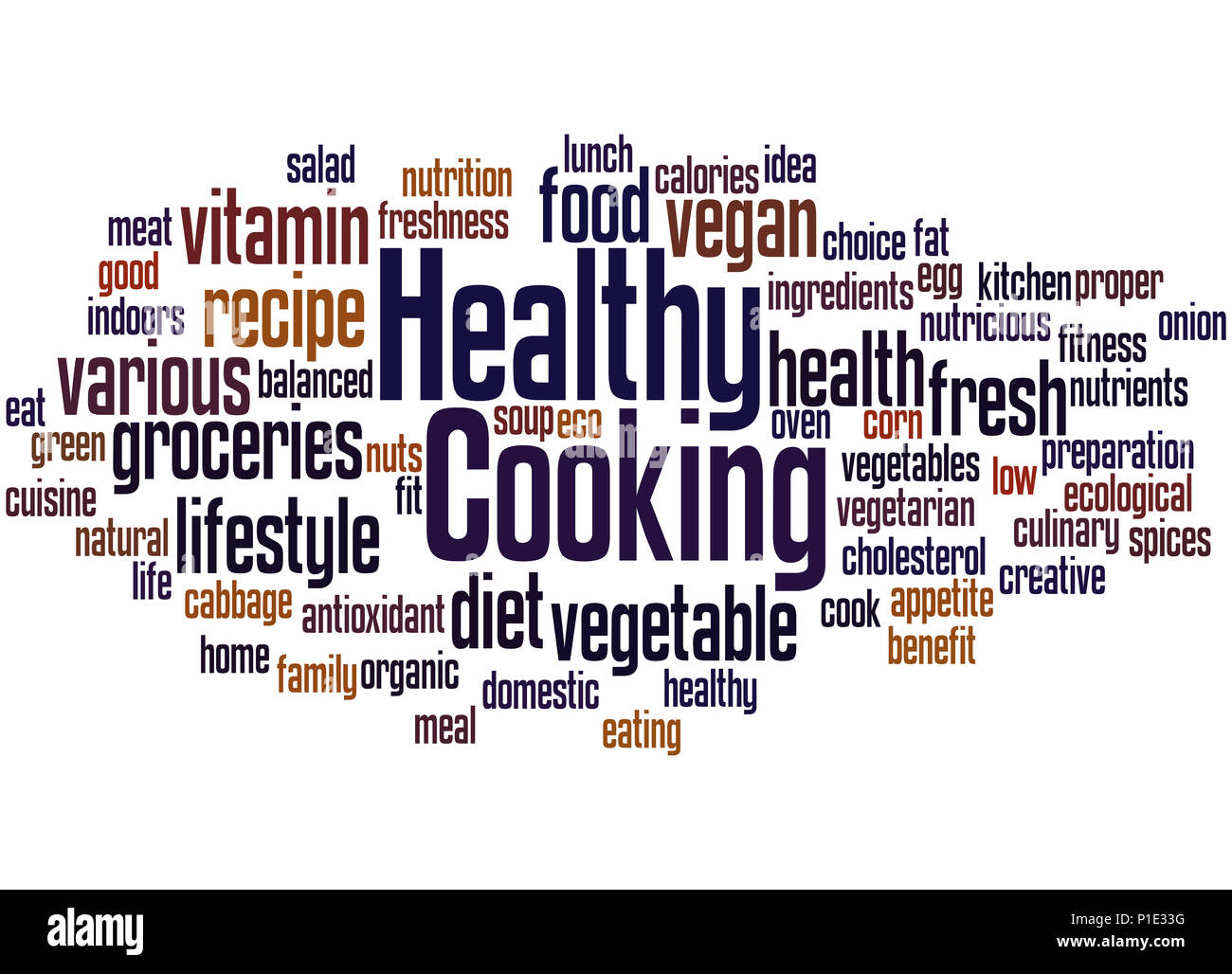 Healthy Cooking, word cloud concept on white background Stock Photo - Alamy