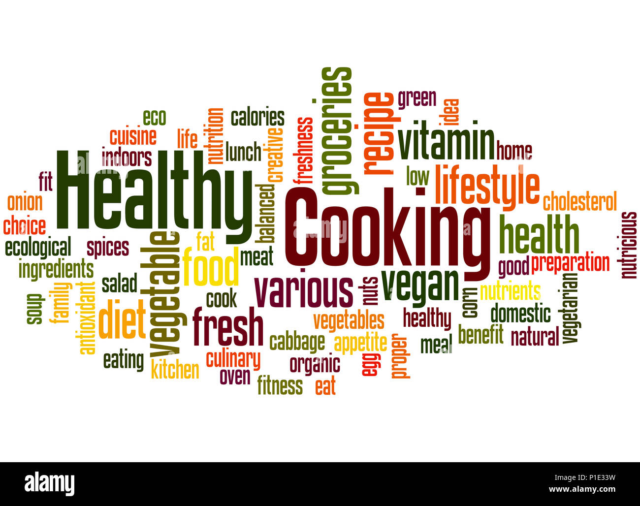 Healthy Cooking, word cloud concept on white background Stock Photo - Alamy