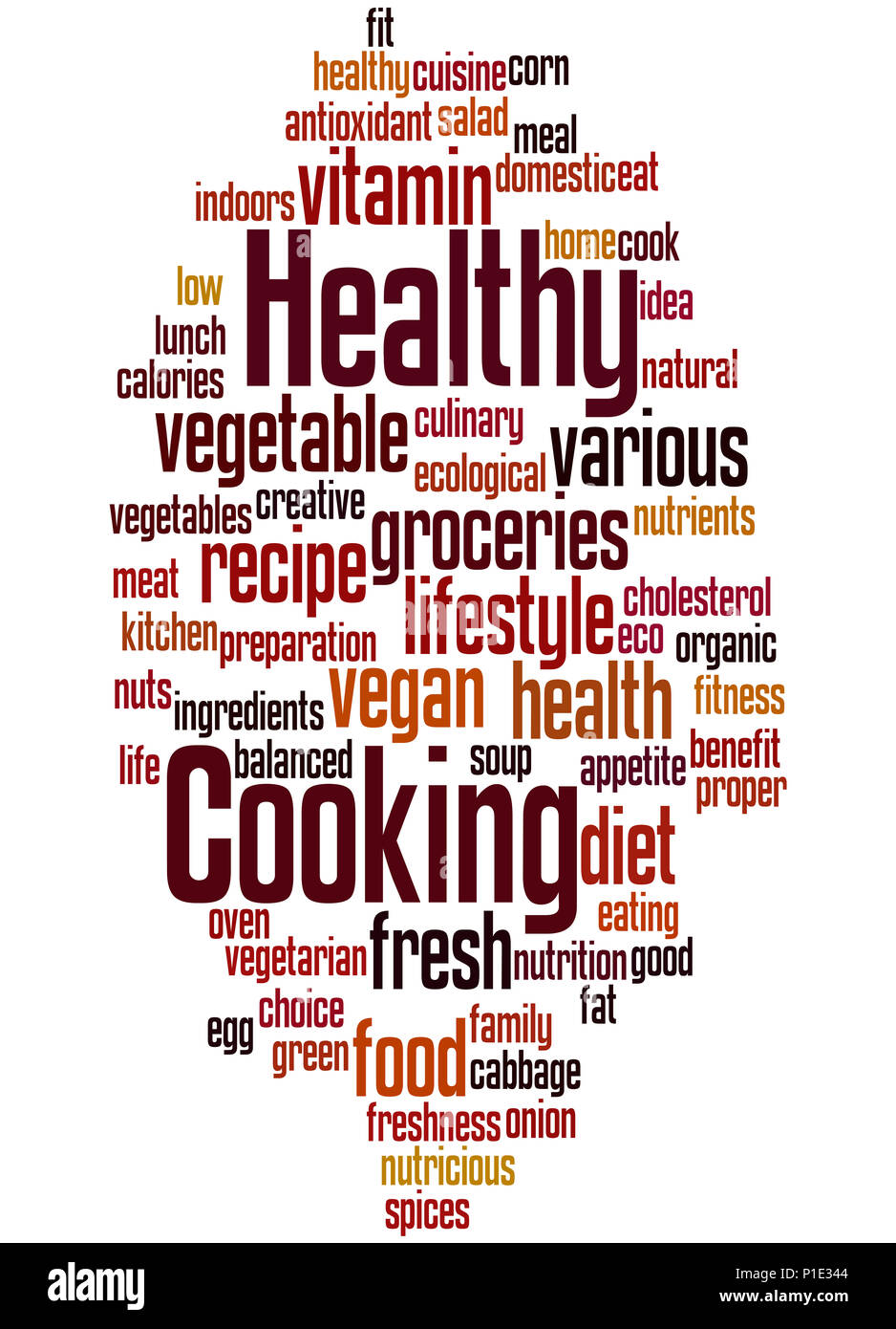 Healthy Cooking, word cloud concept on white background Stock Photo - Alamy