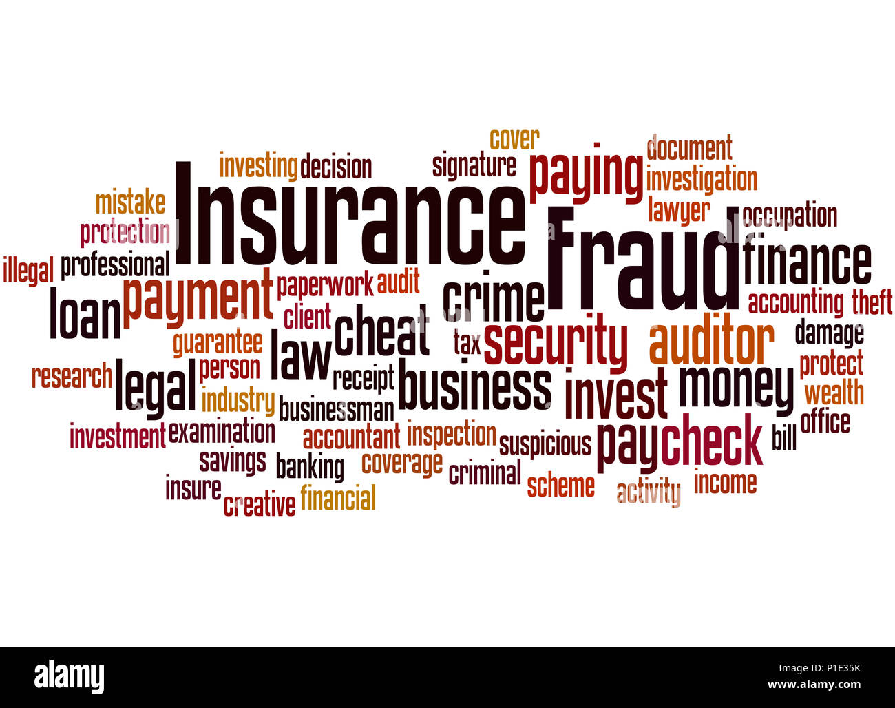 Insurance fraud, word cloud concept on white background Stock Photo - Alamy