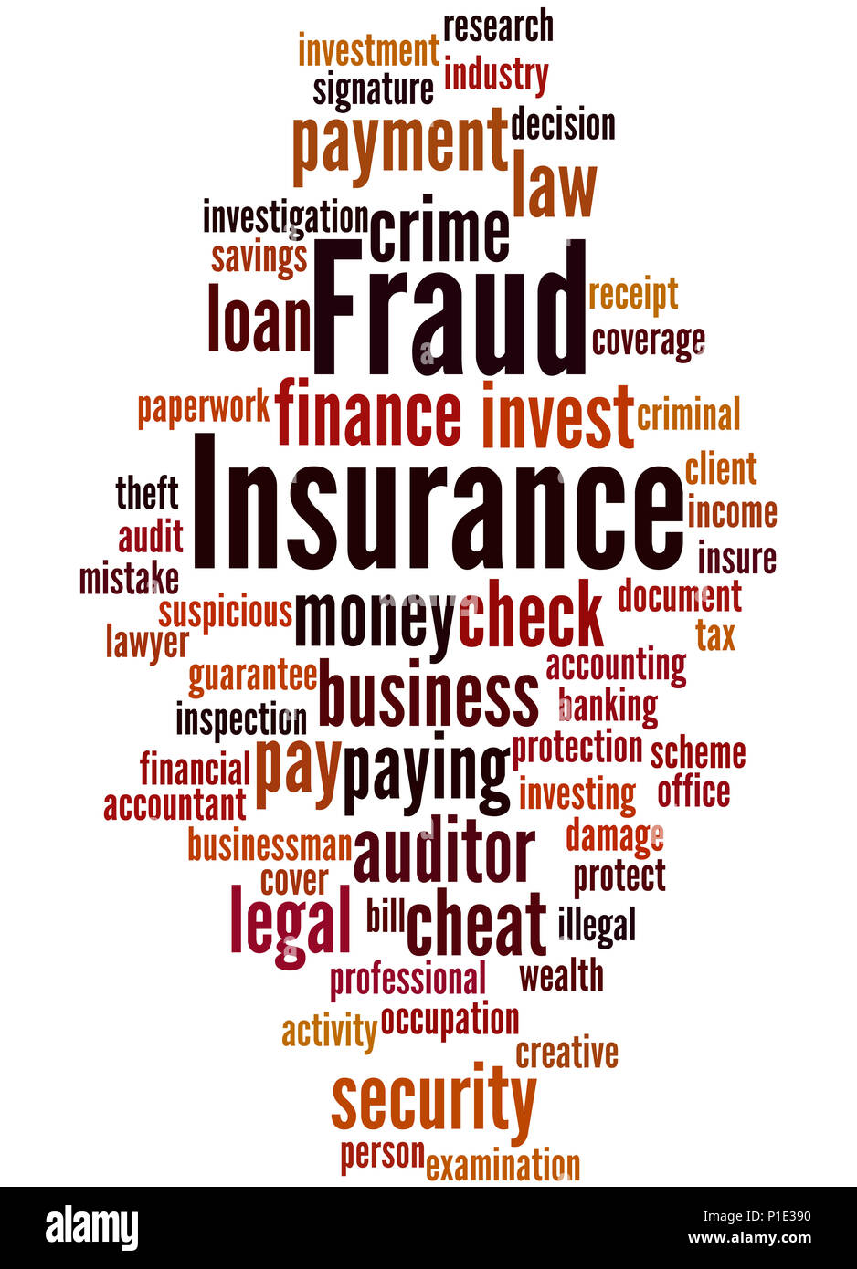 Insurance fraud, word cloud concept on white background Stock Photo - Alamy