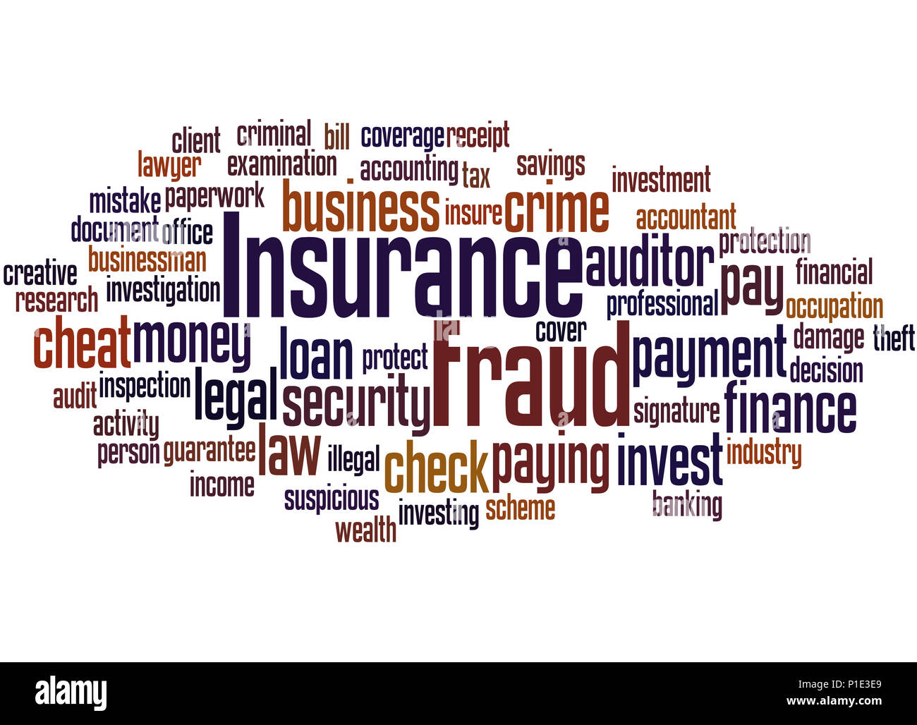 Insurance fraud, word cloud concept on white background Stock Photo - Alamy