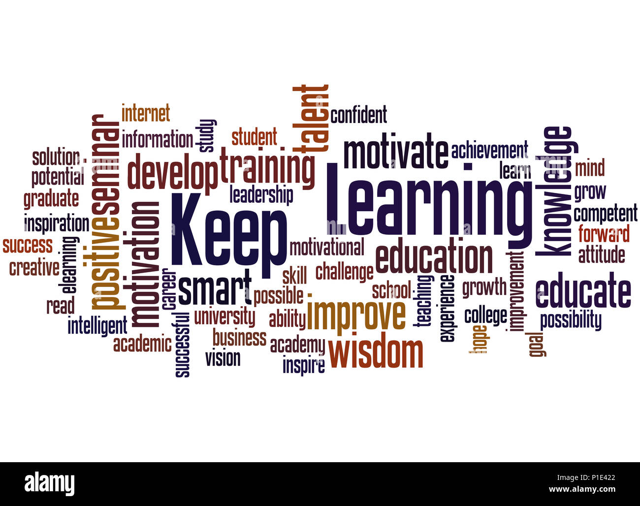 Keep Learning, word cloud concept on white background Stock Photo - Alamy
