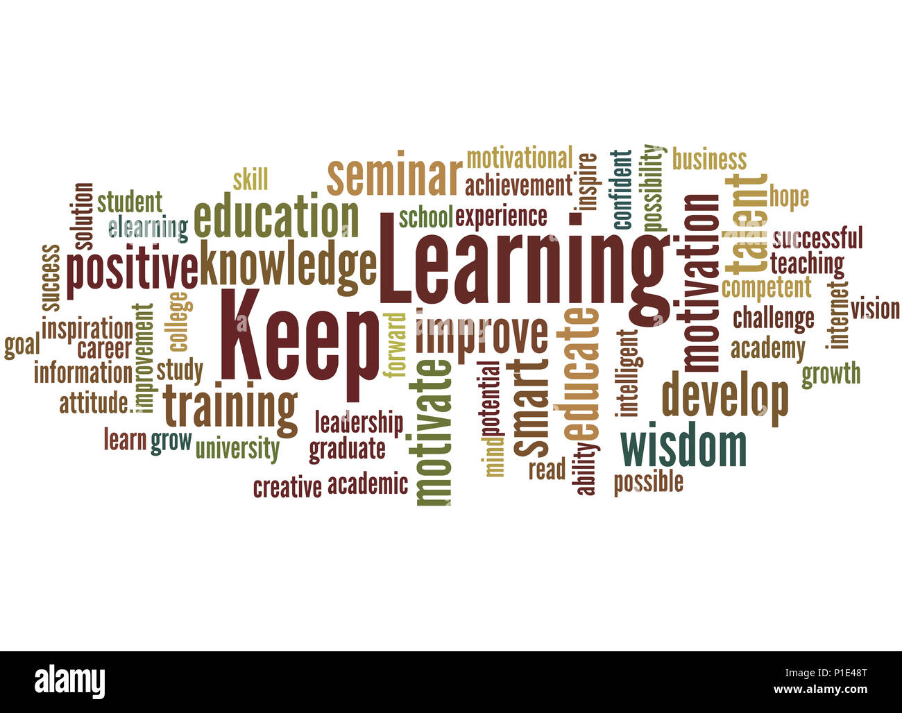 Keep Learning, word cloud concept on white background Stock Photo - Alamy