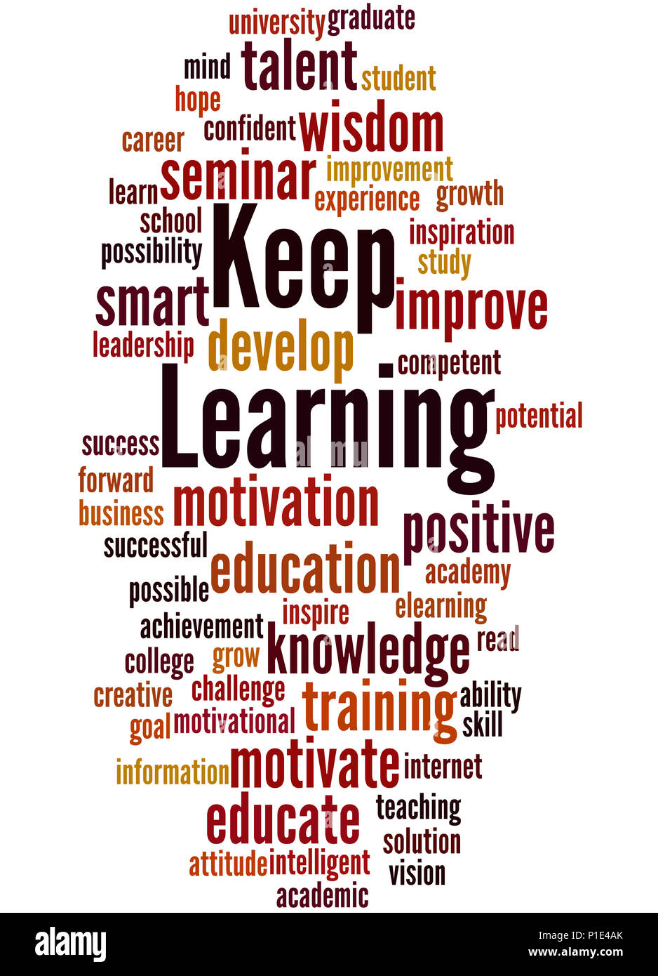 Keep Learning, word cloud concept on white background Stock Photo - Alamy