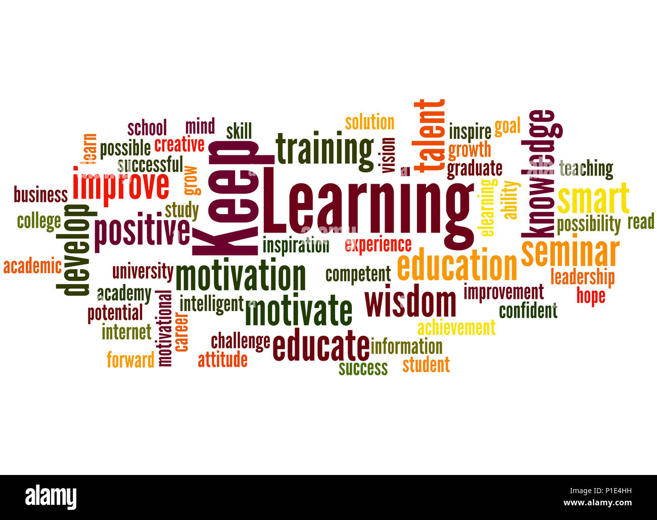 Keep Learning, word cloud concept on white background Stock Photo - Alamy