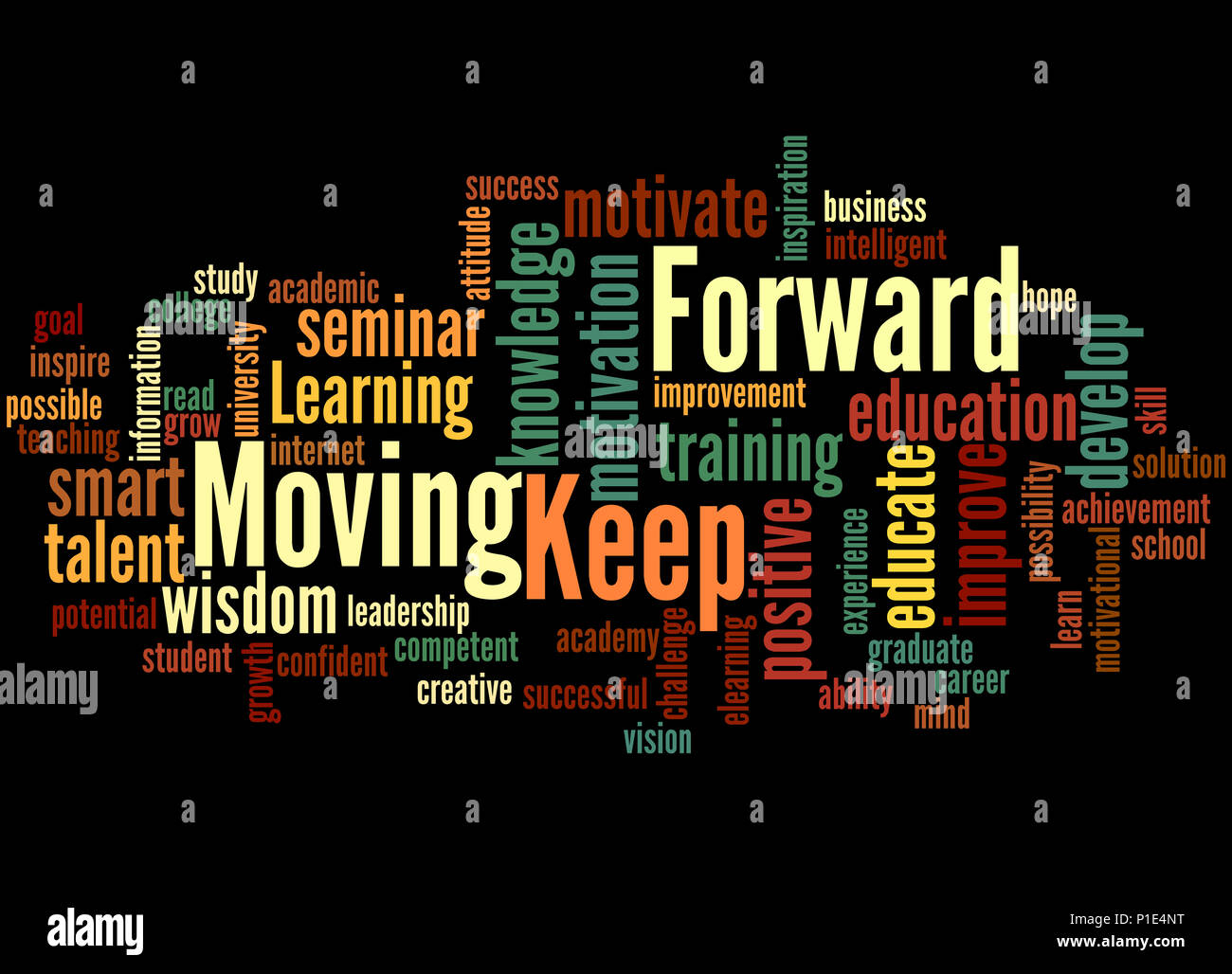 Keep Moving Forward, word cloud concept on black background Stock Photo ...