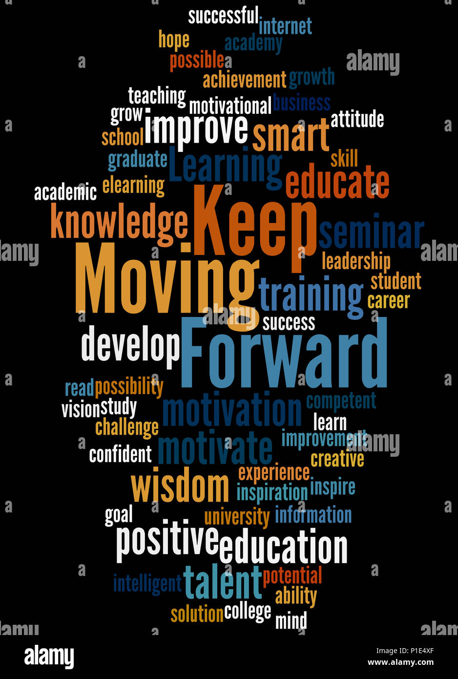 Keep Moving Forward, word cloud concept on black background Stock Photo ...