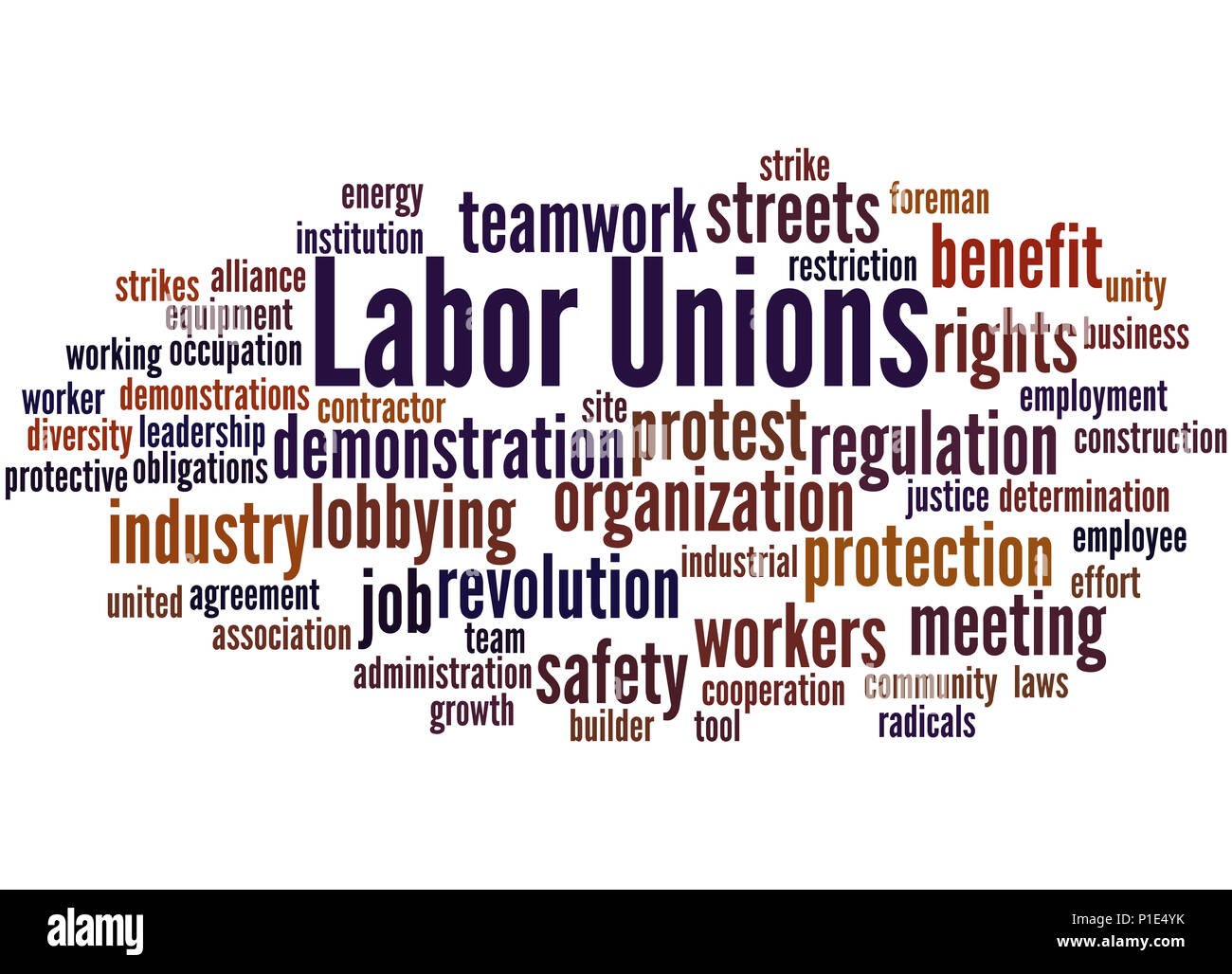 Labor unions, word cloud concept on white background Stock Photo - Alamy