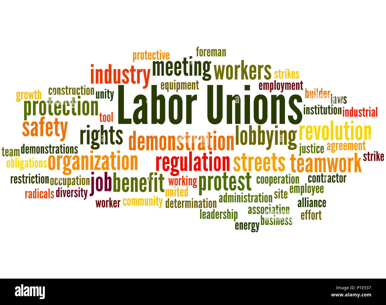 Labor unions, word cloud concept on white background Stock Photo - Alamy
