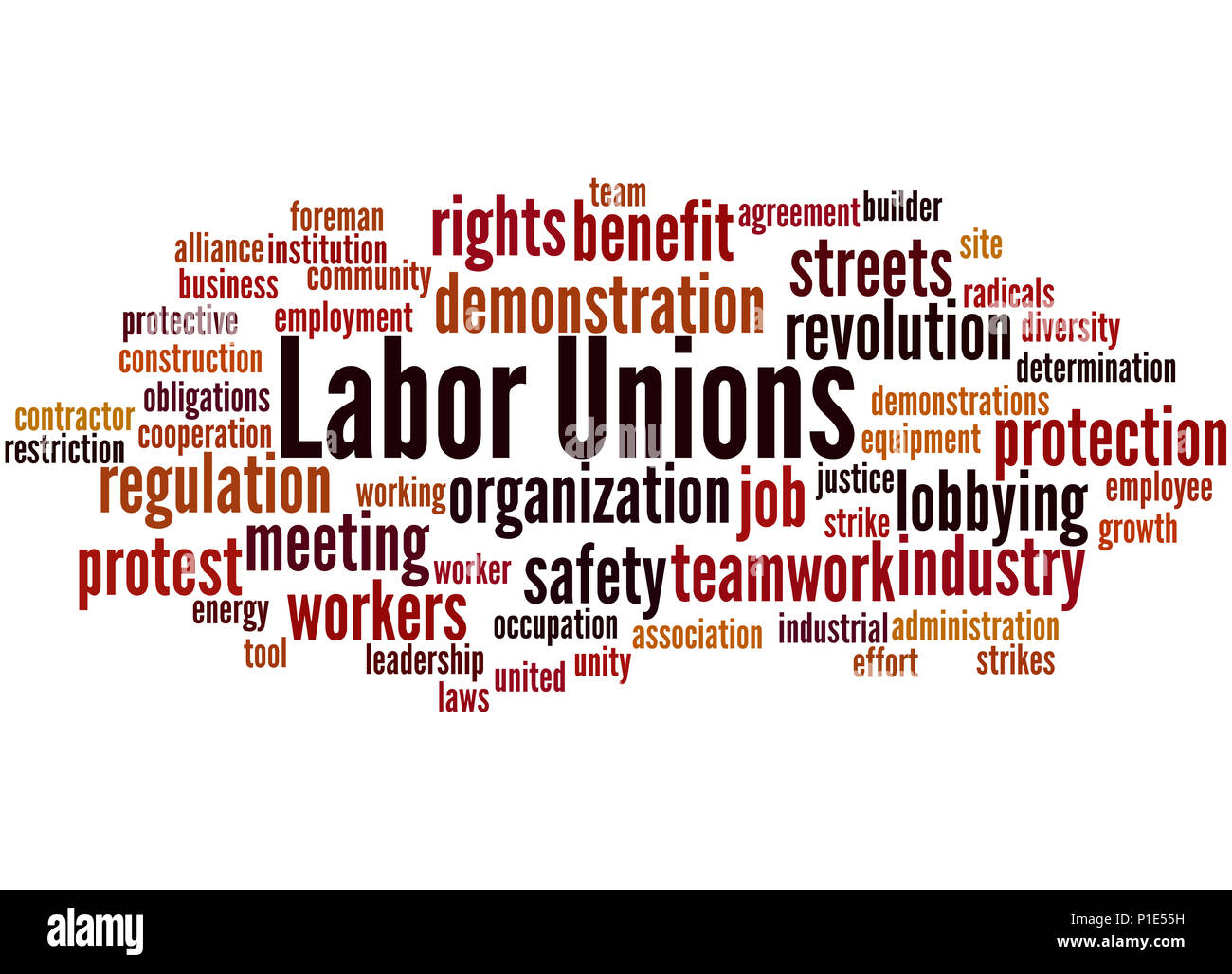 Labor unions, word cloud concept on white background Stock Photo - Alamy