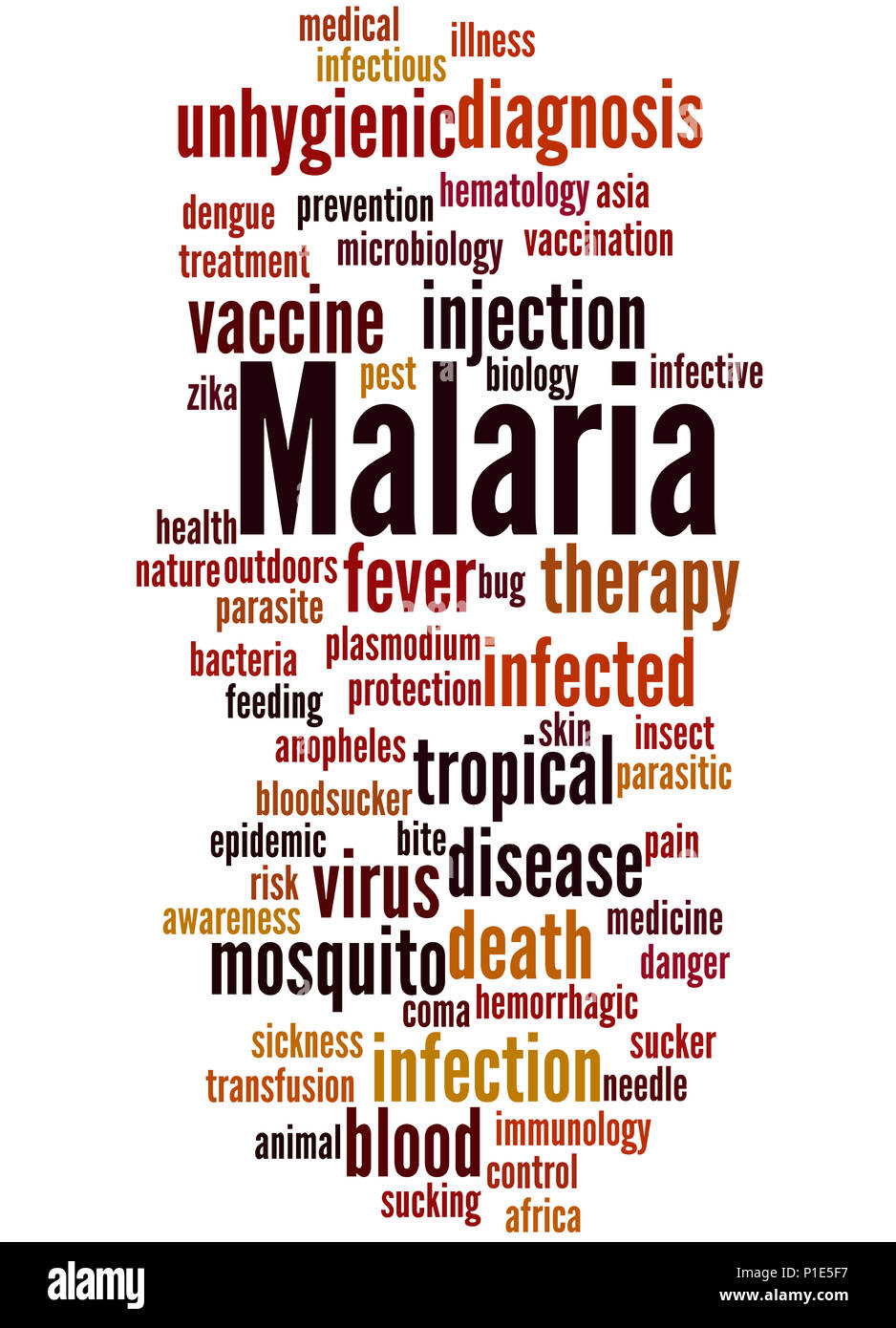 Malaria, word cloud concept on white background Stock Photo - Alamy