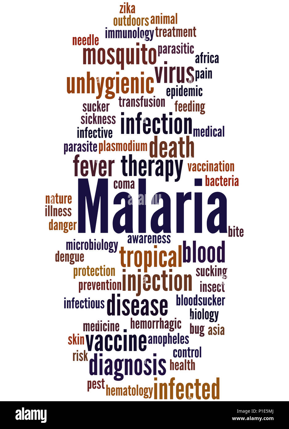 Malaria, word cloud concept on white background Stock Photo - Alamy