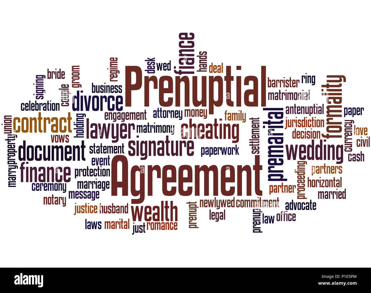 Prenuptial Agreement, word cloud concept on white background Stock ...