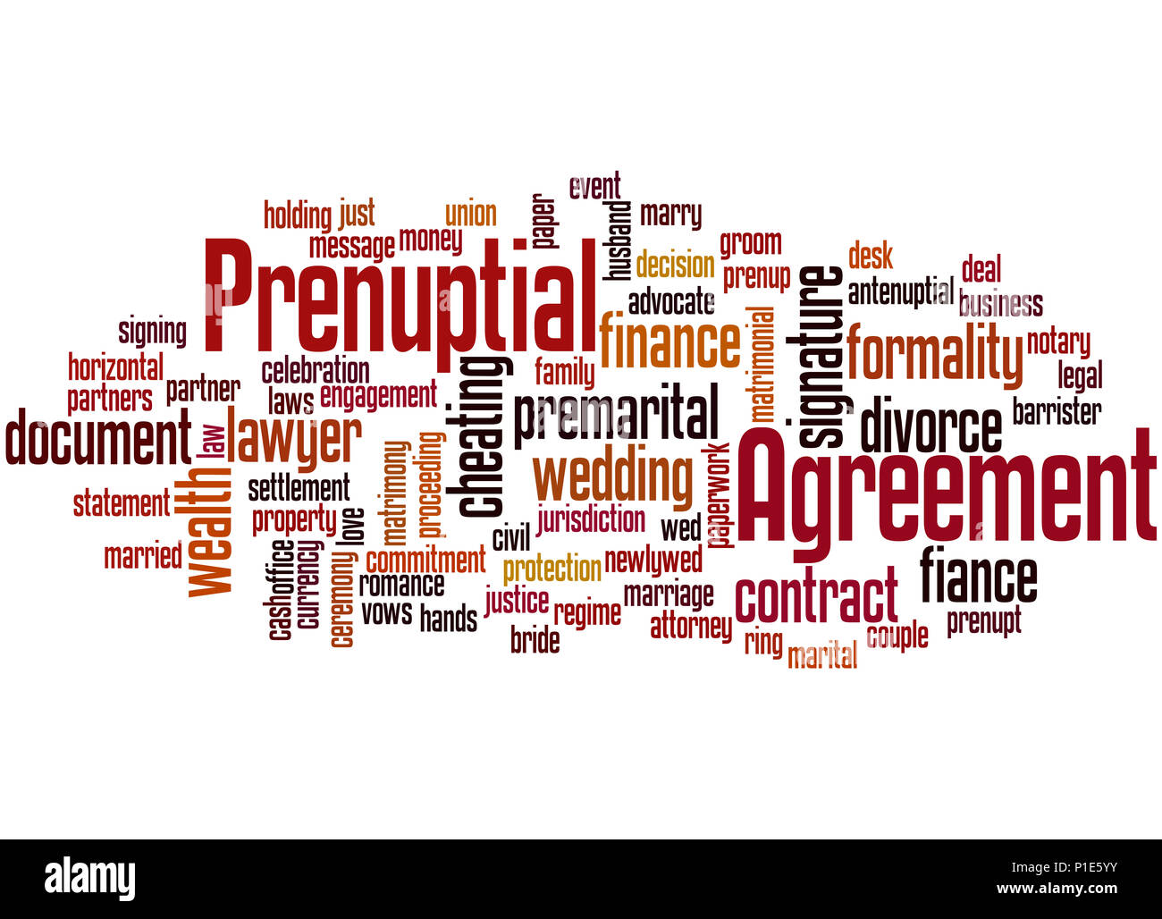 Prenuptial Agreement, word cloud concept on white background Stock ...