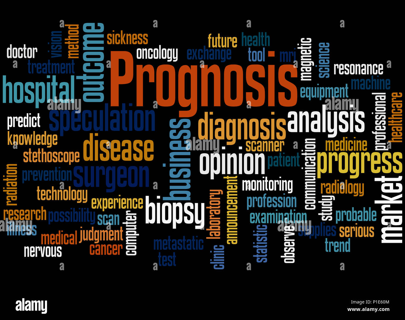 Prognosis, word cloud concept on black background Stock Photo - Alamy
