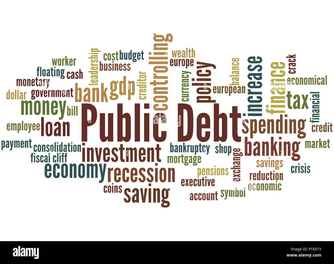 Public debt, word cloud concept on white background Stock Photo - Alamy