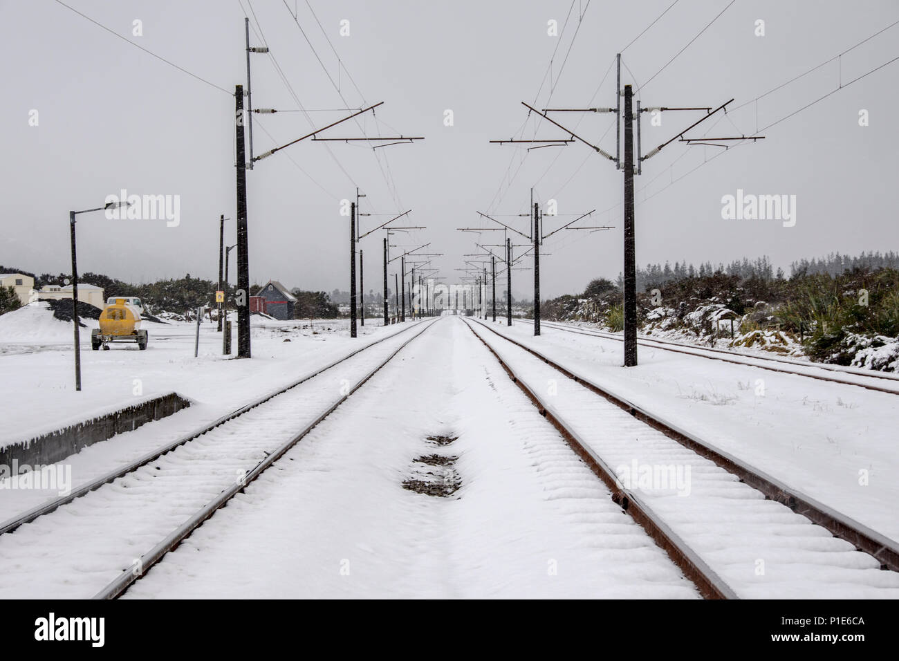 National Park Village, New Zealand 2013. Main trunk line closed due to ...