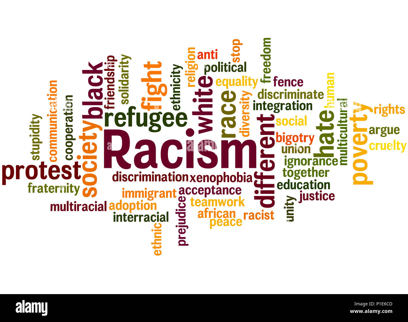 Racism, word cloud concept on white background Stock Photo - Alamy