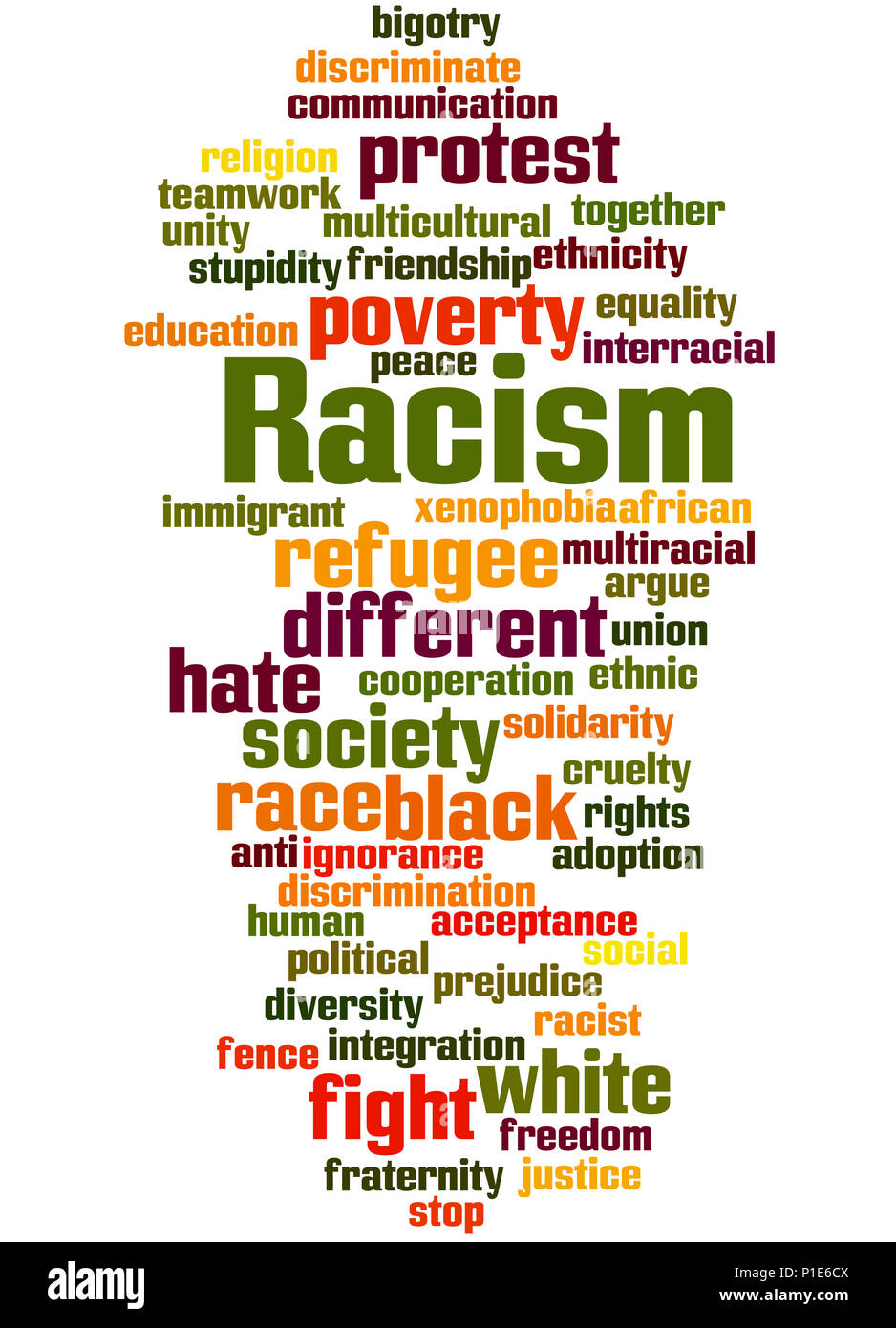 Racism, word cloud concept on white background Stock Photo - Alamy
