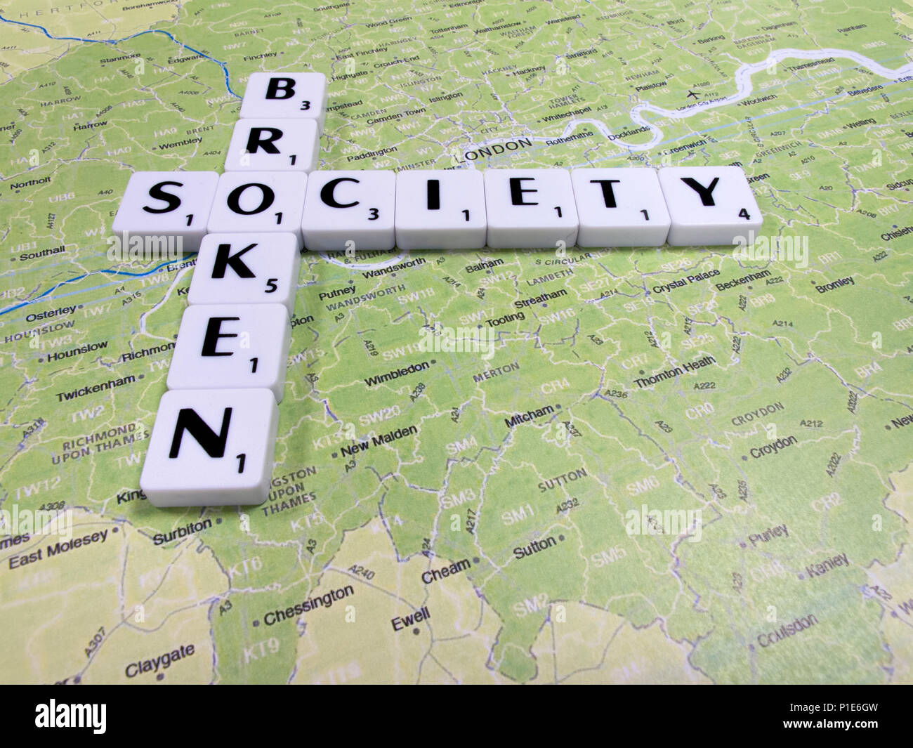 representation of broken society, a perceived or apparent general ...