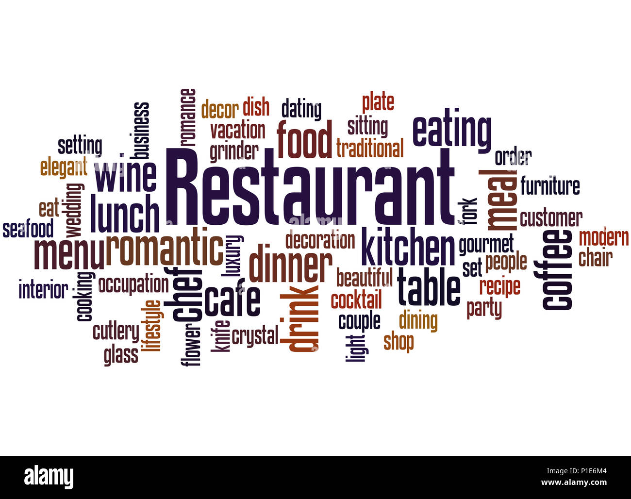 Restaurant, word cloud concept on white background Stock Photo - Alamy